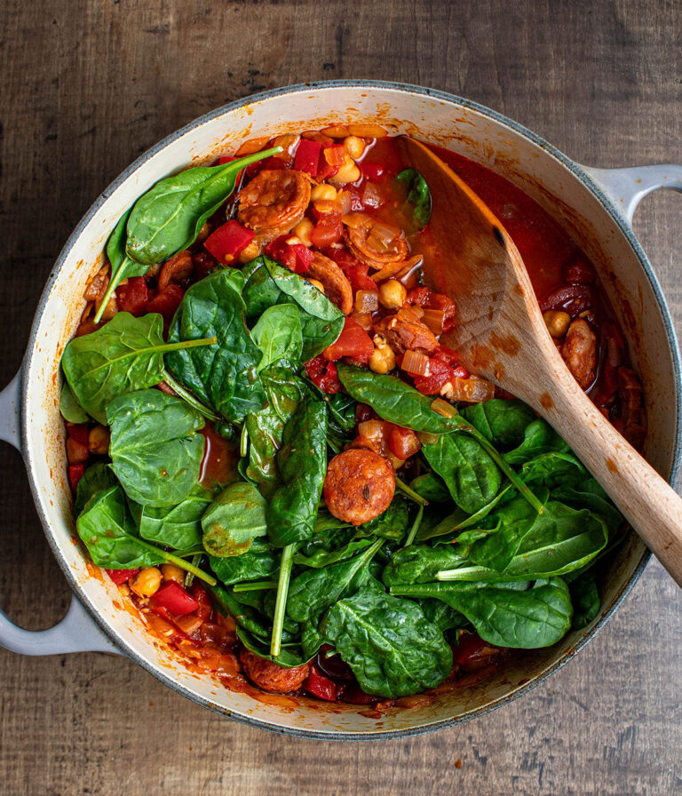 Chickpea Sofrito Soup with Sausage - Cherry on My Sundae