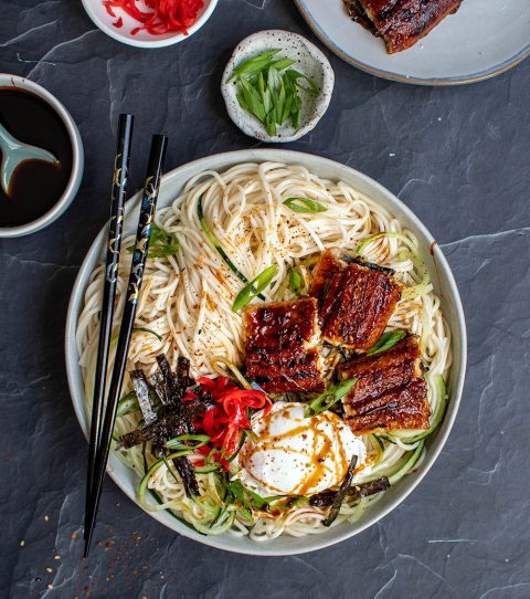 Cold Ramen Noodles with Broiled Unagi - Cherry on my Sundae