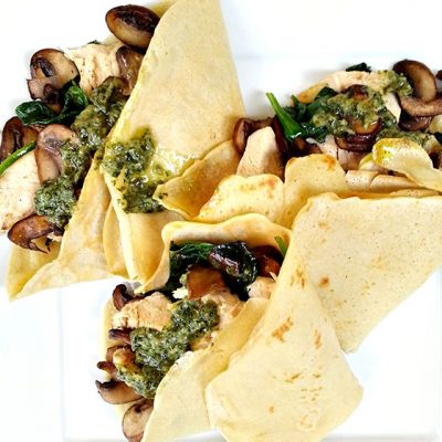Savory Chicken, Mushroom and Spinach Crepes - Cherry on My Sundae