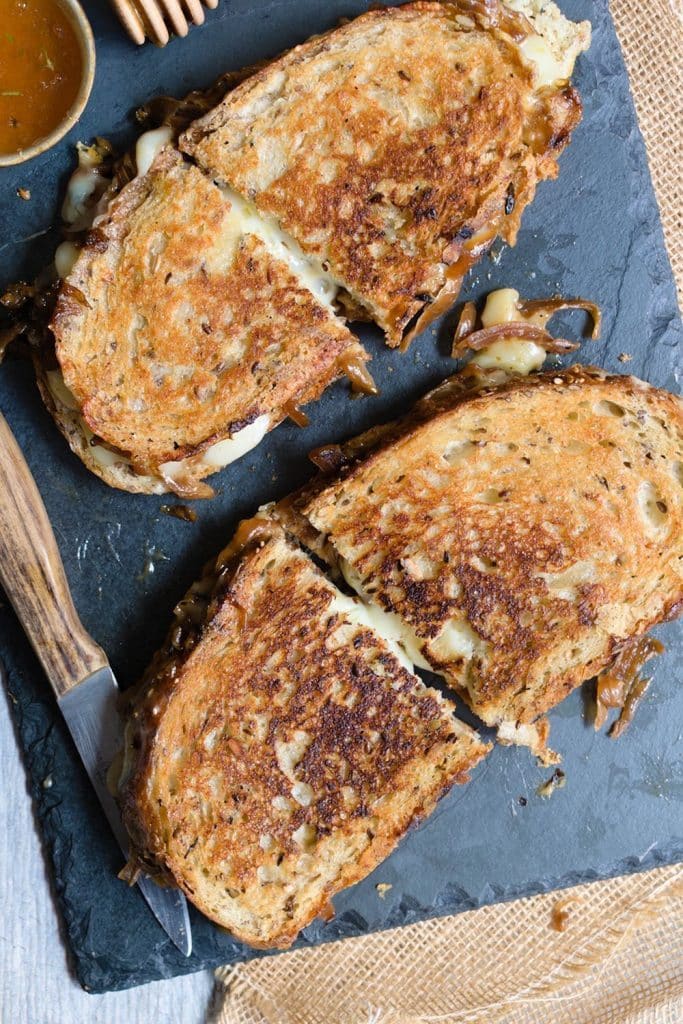 Grilled Cheese with Bourbon Caramelized Onions - Cherry on My Sundae
