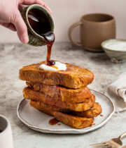 Sweet Potato French Toast with Apple Cider Syrup - Cherry on My Sundae