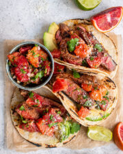 Blackened Steak Tacos with Blood Orange Salsa - Cherry on My Sundae