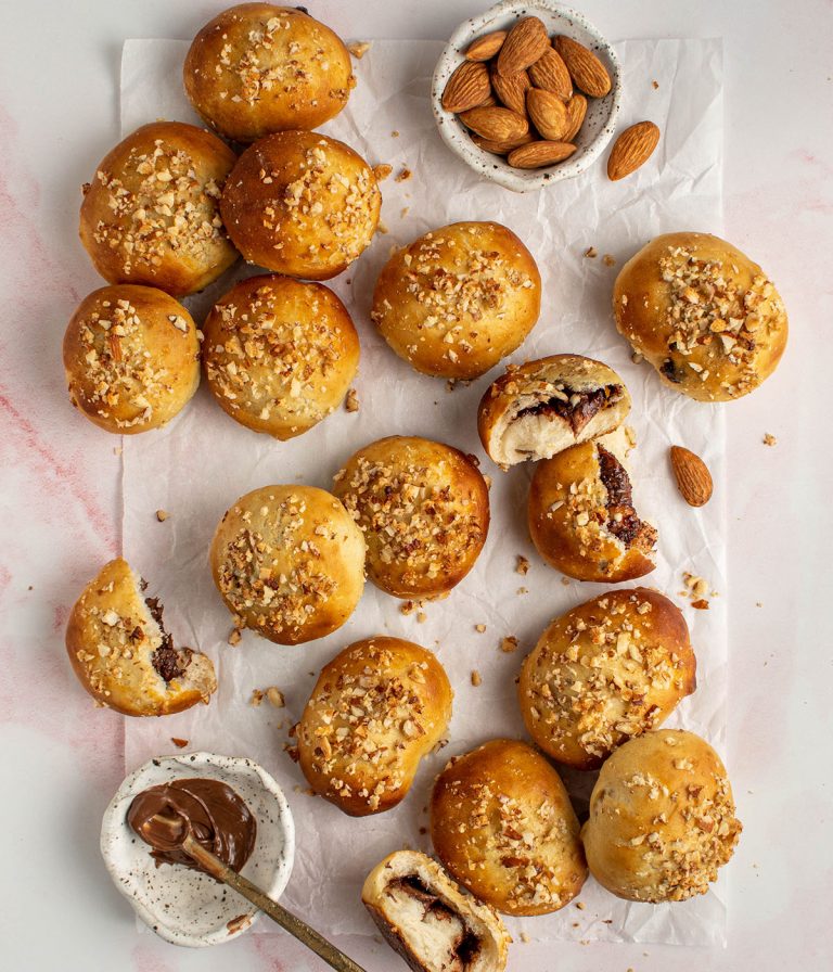 Nutella Stuffed Almond Pretzel Bites - Cherry on My Sundae