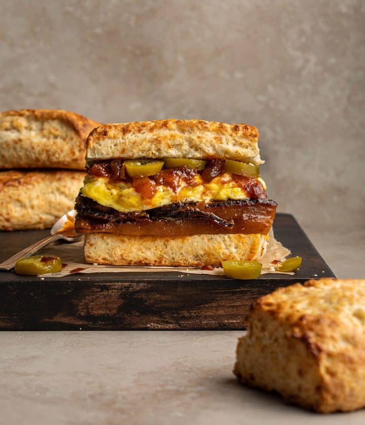 Pork Belly Breakfast Biscuit Sandwich - Cherry on My Sundae