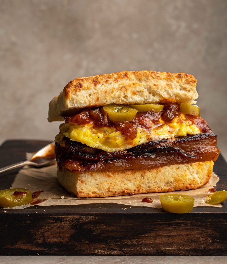 Pork Belly Breakfast Biscuit Sandwich - Cherry on My Sundae