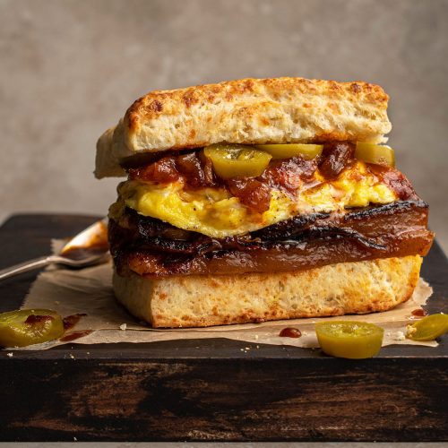 Pork Belly Breakfast Biscuit Sandwich - Cherry on My Sundae