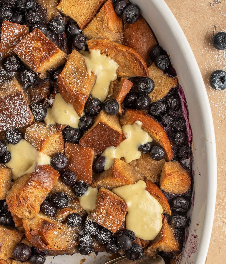 Earl Grey Bread Pudding with Blueberries - Cherry on My Sundae