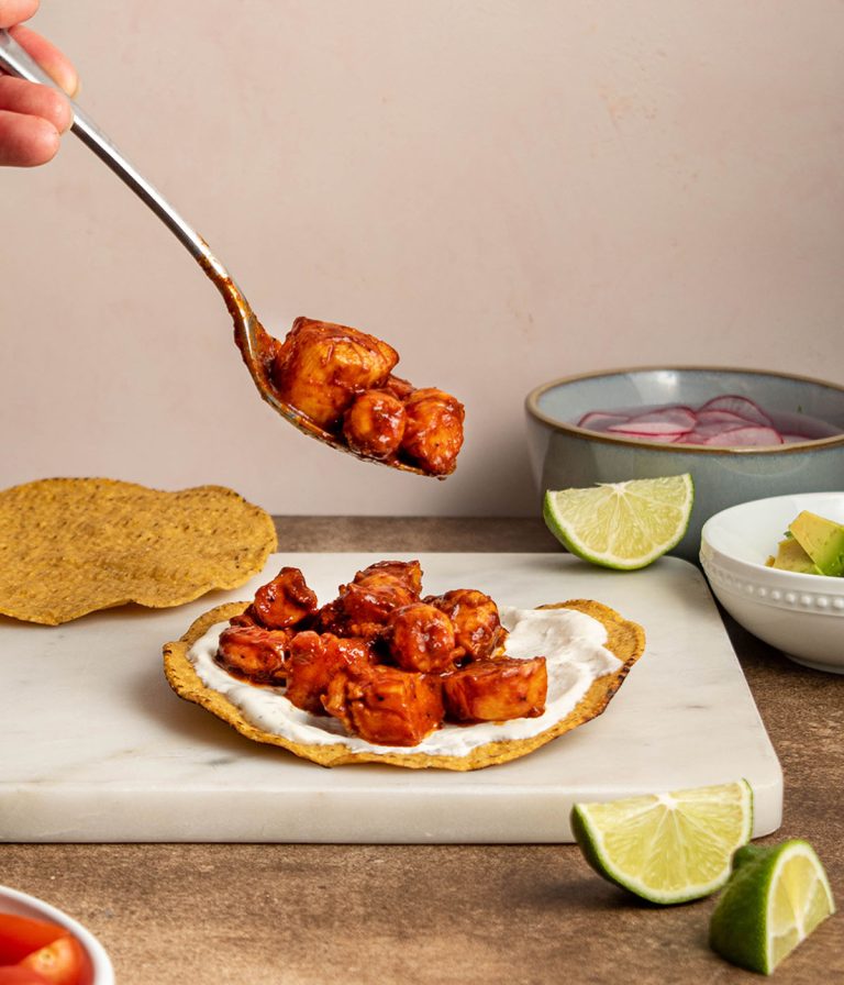 Seafood Tostada with Chile Cascabel Salsa - Cherry on My Sundae