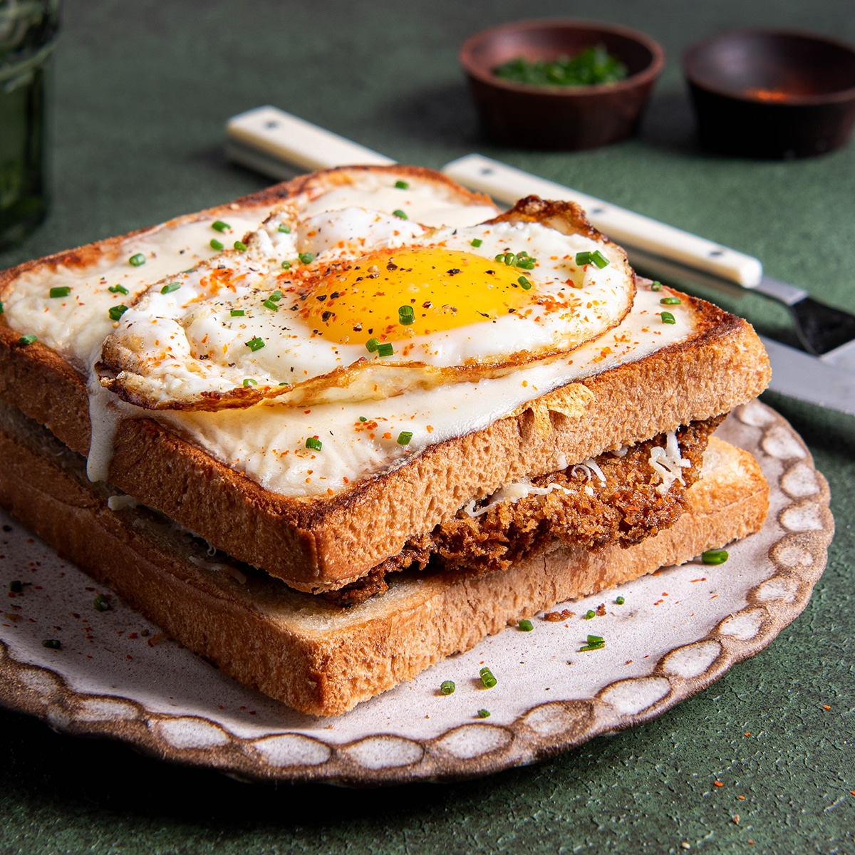 Crispy Ham Katsu Croque Madame - Cherry on My Sundae