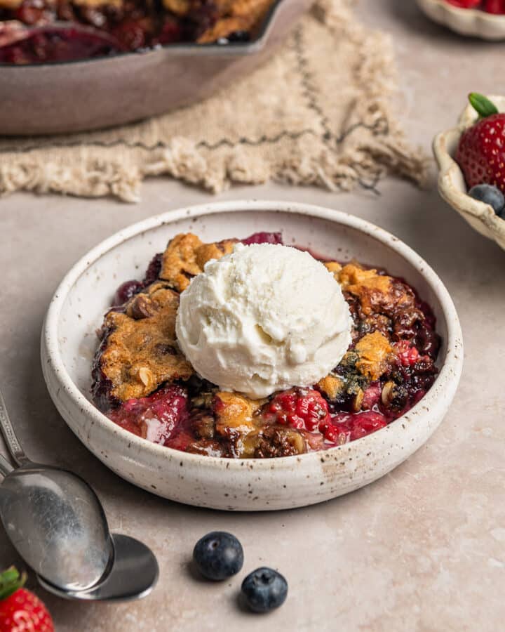 Triple Berry Chocolate Cobbler - Cherry on My Sundae