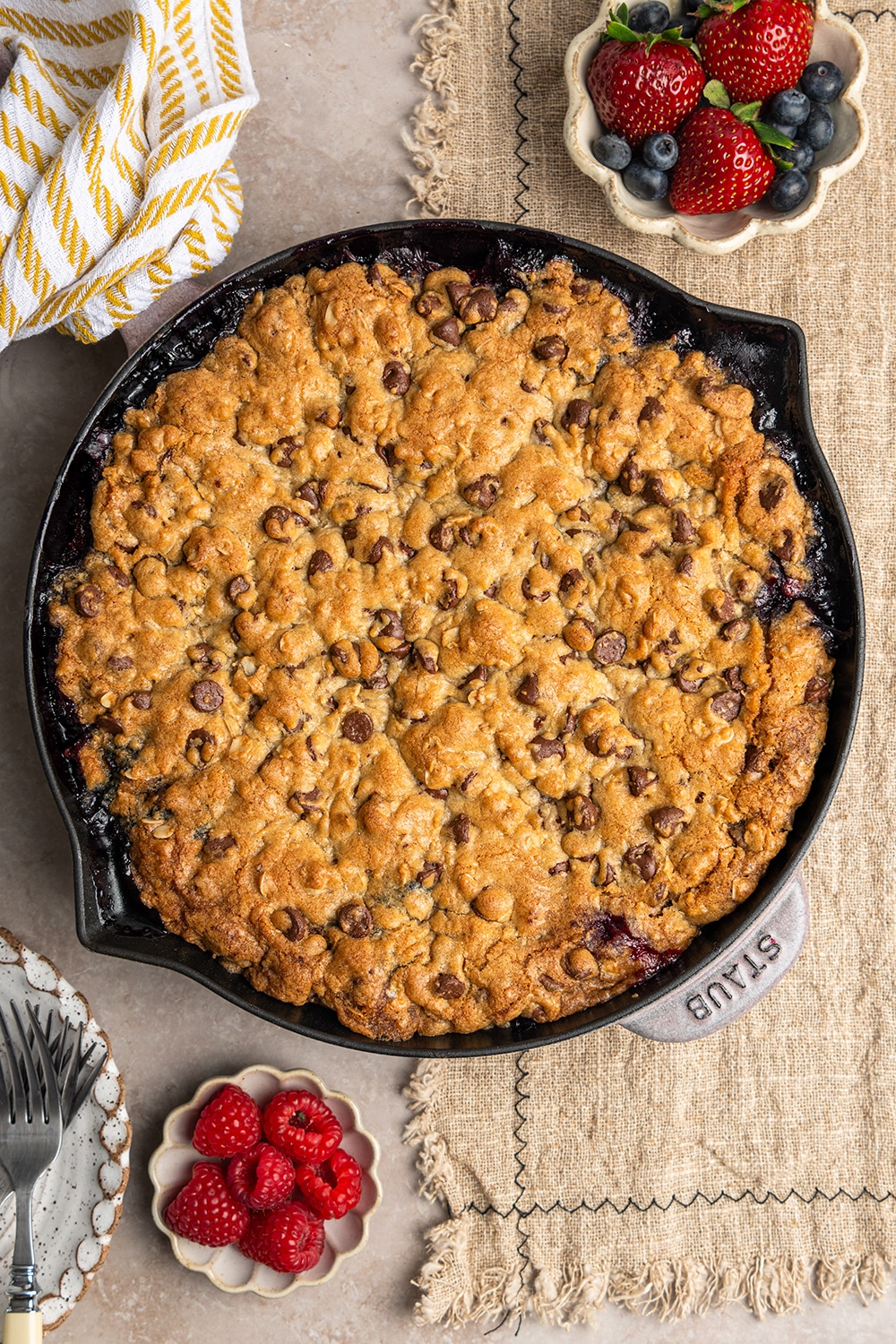 Triple Berry Chocolate Cobbler - Cherry on My Sundae