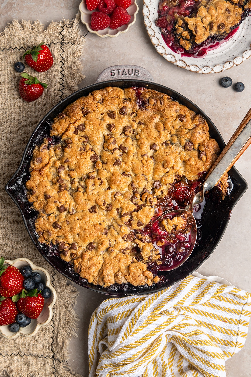 Triple Berry Chocolate Cobbler - Cherry on My Sundae
