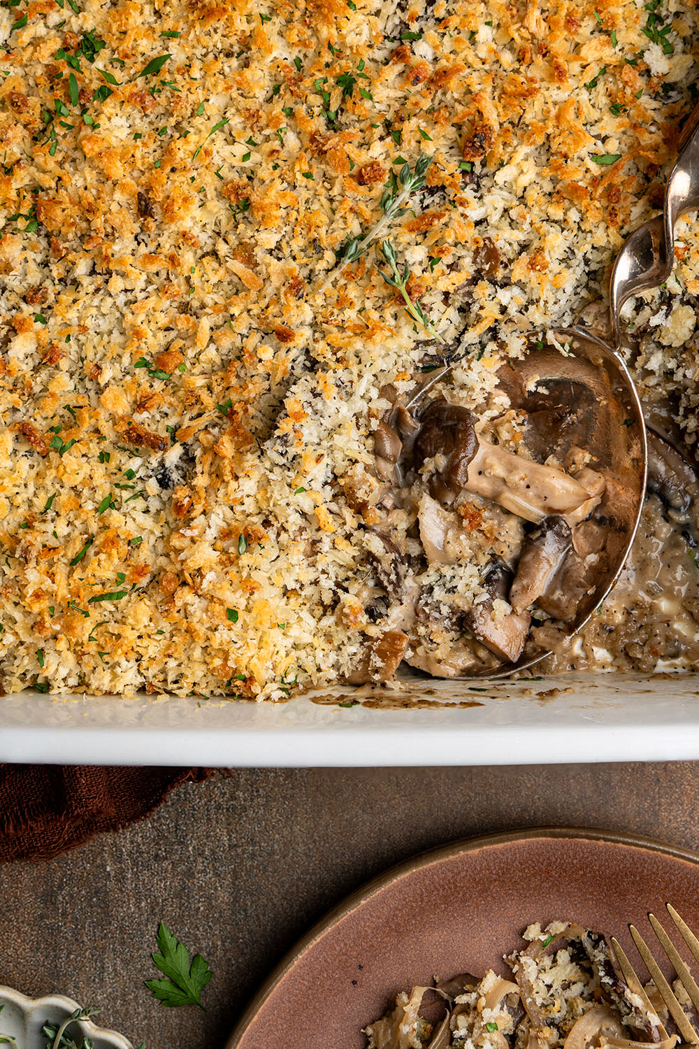 Creamy Mushroom Gratin with Golden Parmesan Crust - Cherry on My Sundae