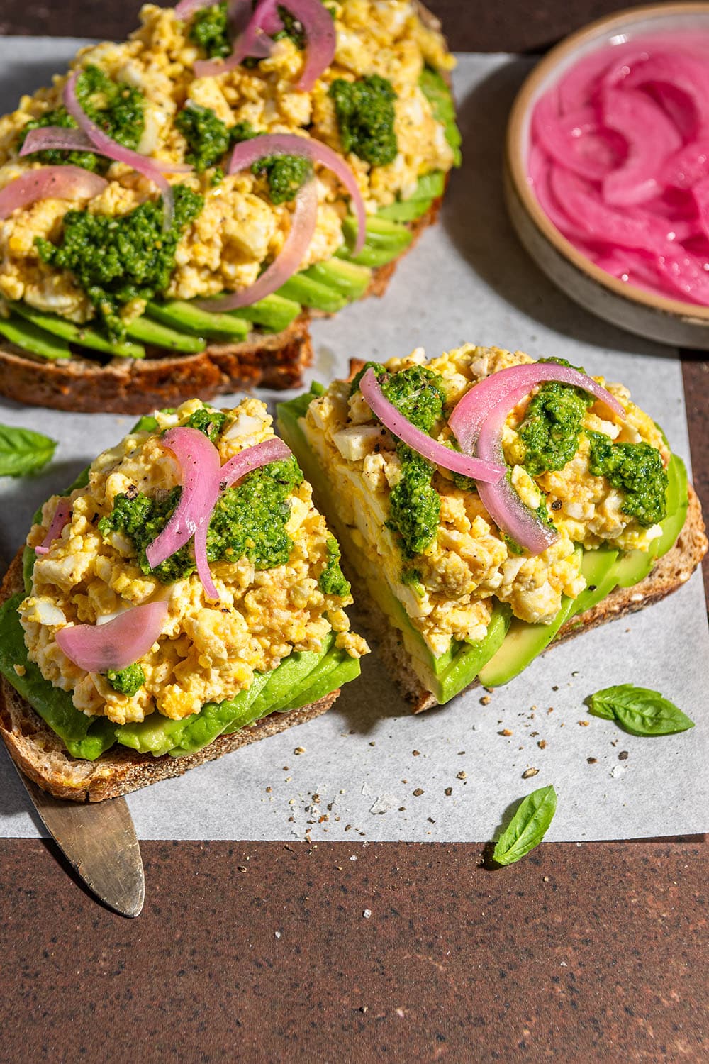 Egg Salad Avocado Toast with Jalapeno Pesto - Cherry on My Sundae
